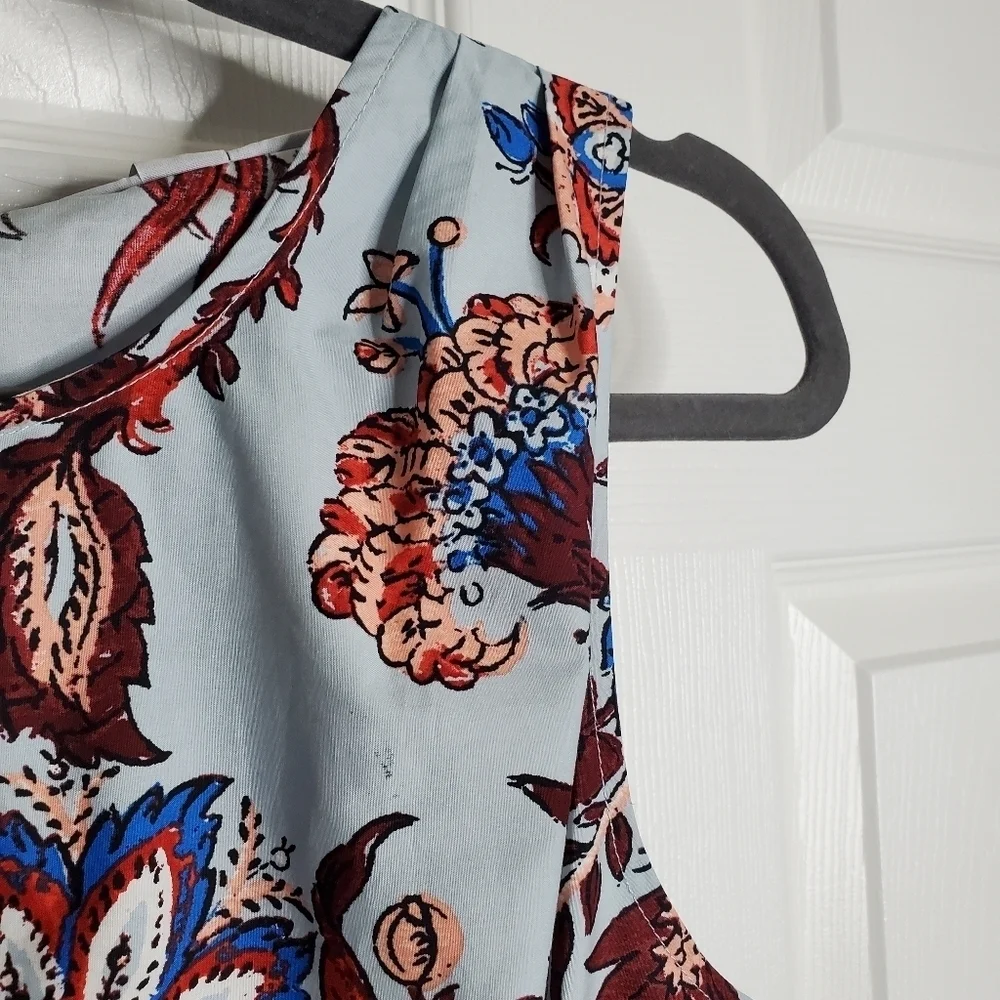 RHODE | Dresses | Rhode X Target Blue Leafy Paisley Floral Print Cut ...